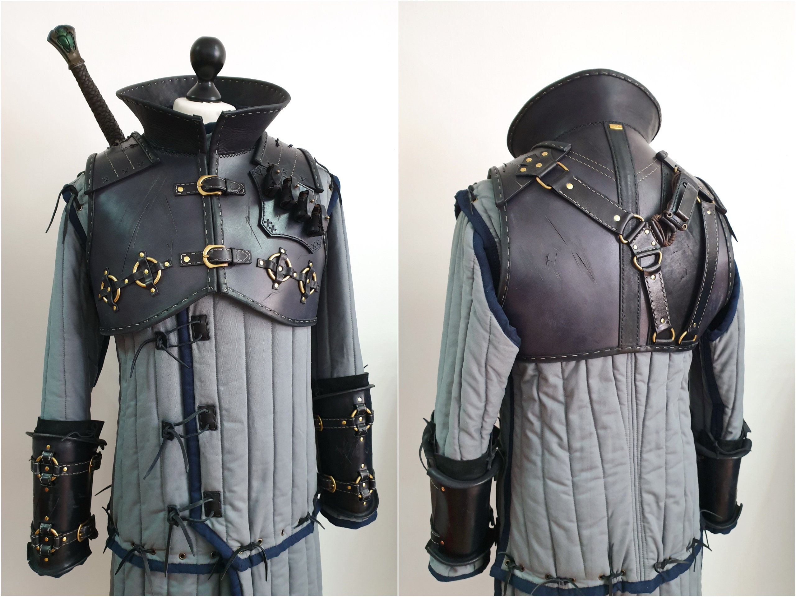 Black Ursine Witcher leather armor inspired by Geralt Costume | Etsy