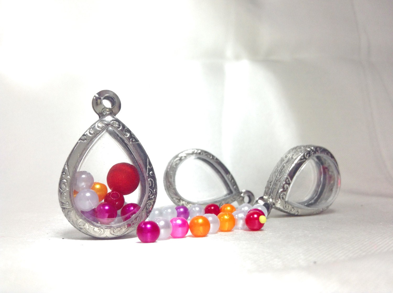 Set No.4 Mini Water Drop Engrave Pendant Case,set of 3,reliquarie ...