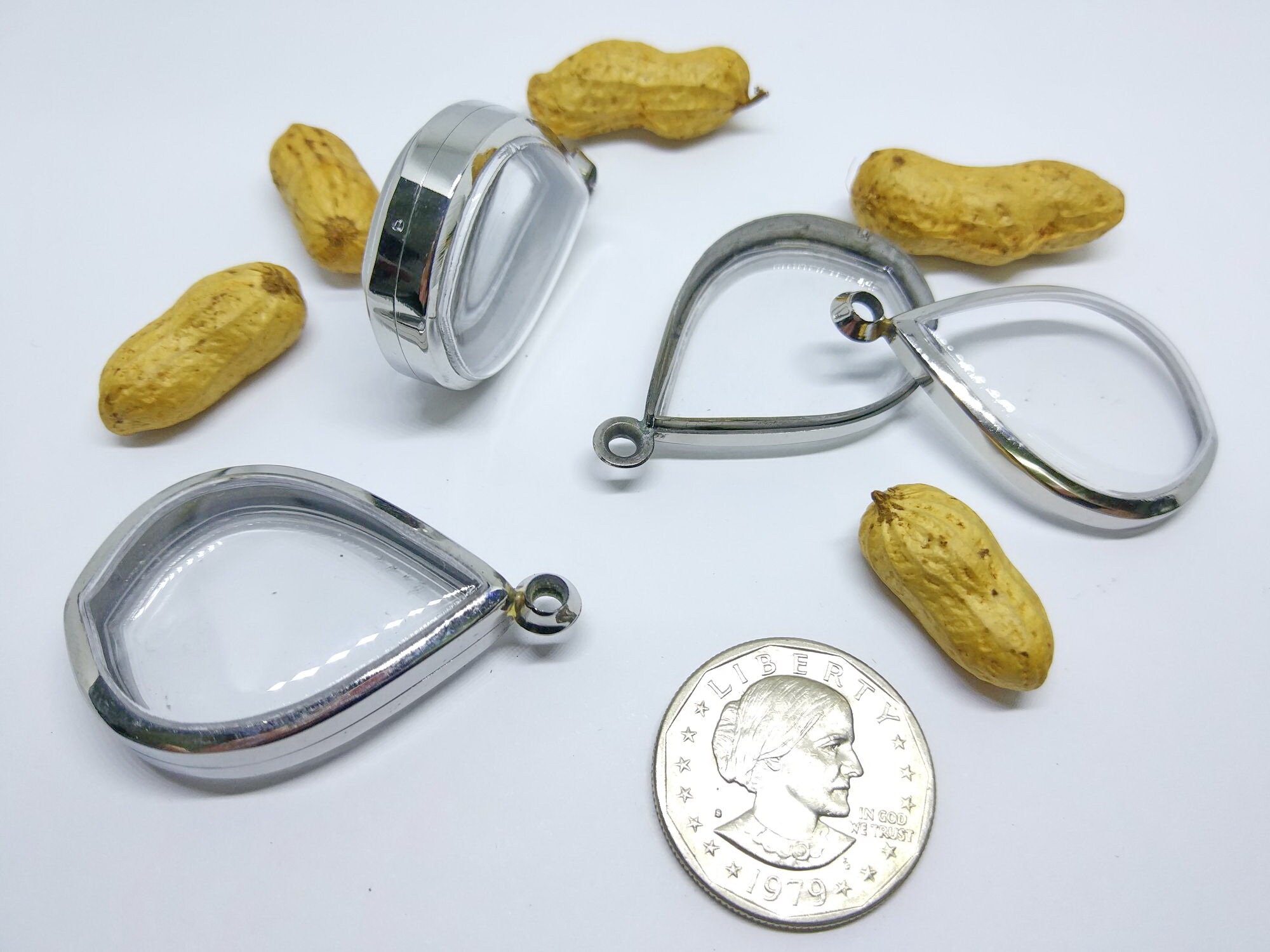 Big Water Drop Shape Pendant Cases,set of 3,supply, Reliquaries ...