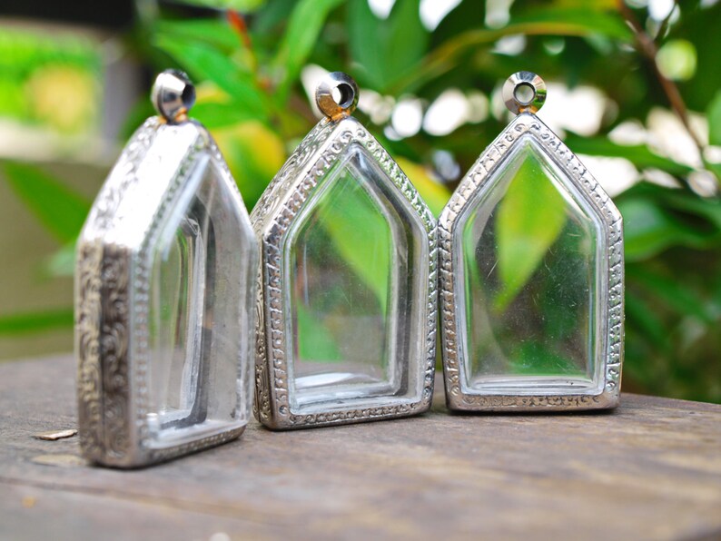 Set No.3 Medium House Shape Stainless Engrave Pendant Cases,set of 3 ...