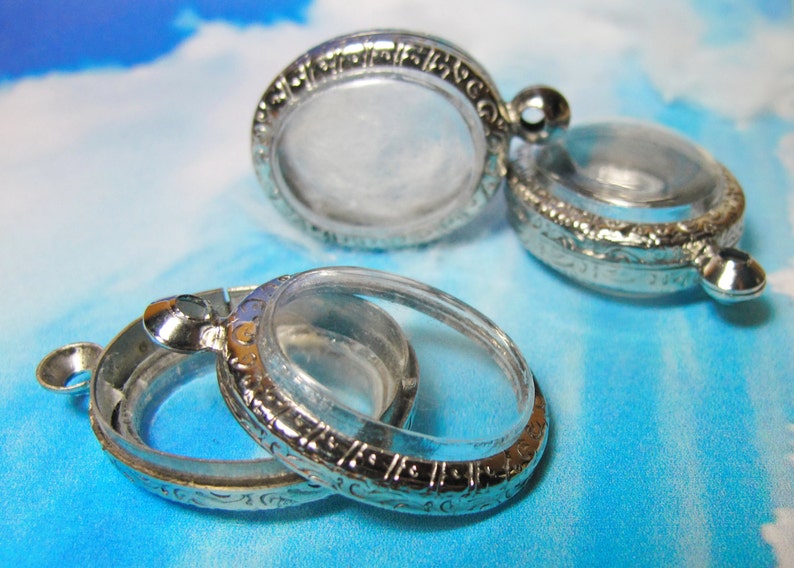Set No.2 MINI Oval Shape Engrave Pendant Cases,set of 3, Reliquaries ...