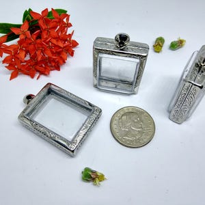 Set No.8 Rectangle Shape Engrave Pendant Cases,set of 3, Reliquaries ...