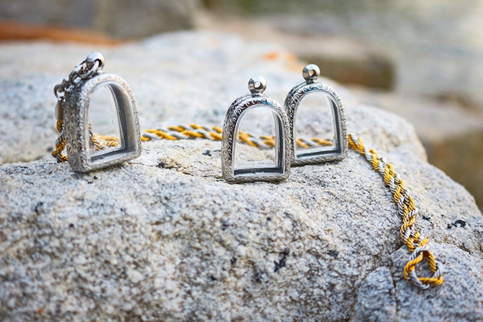 Set No.6 Small Bird Cage Engrave Pendant Cases,set of 3,reliquaries ...