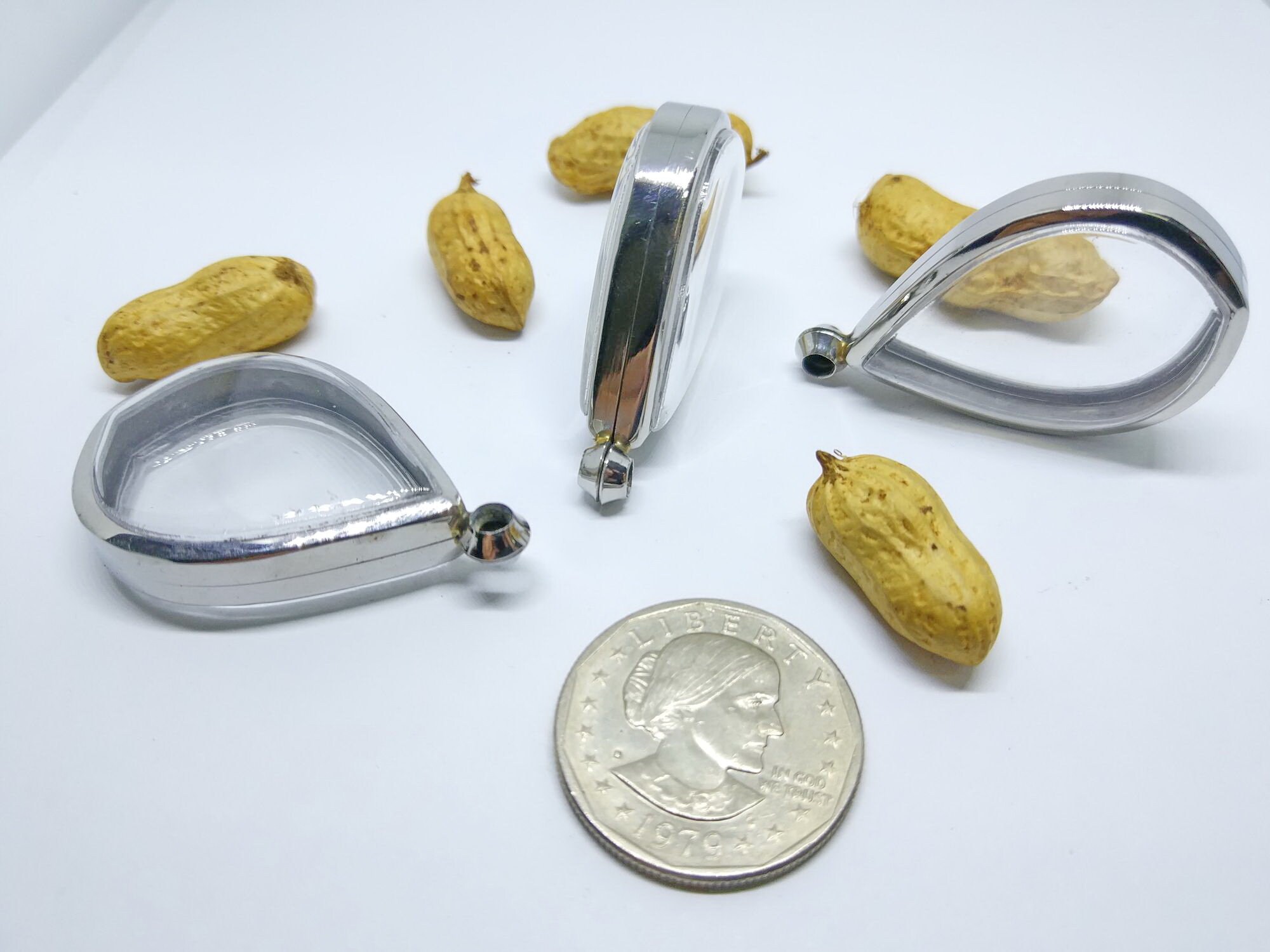 Big Water Drop Shape Pendant Cases,set of 3,supply, Reliquaries ...