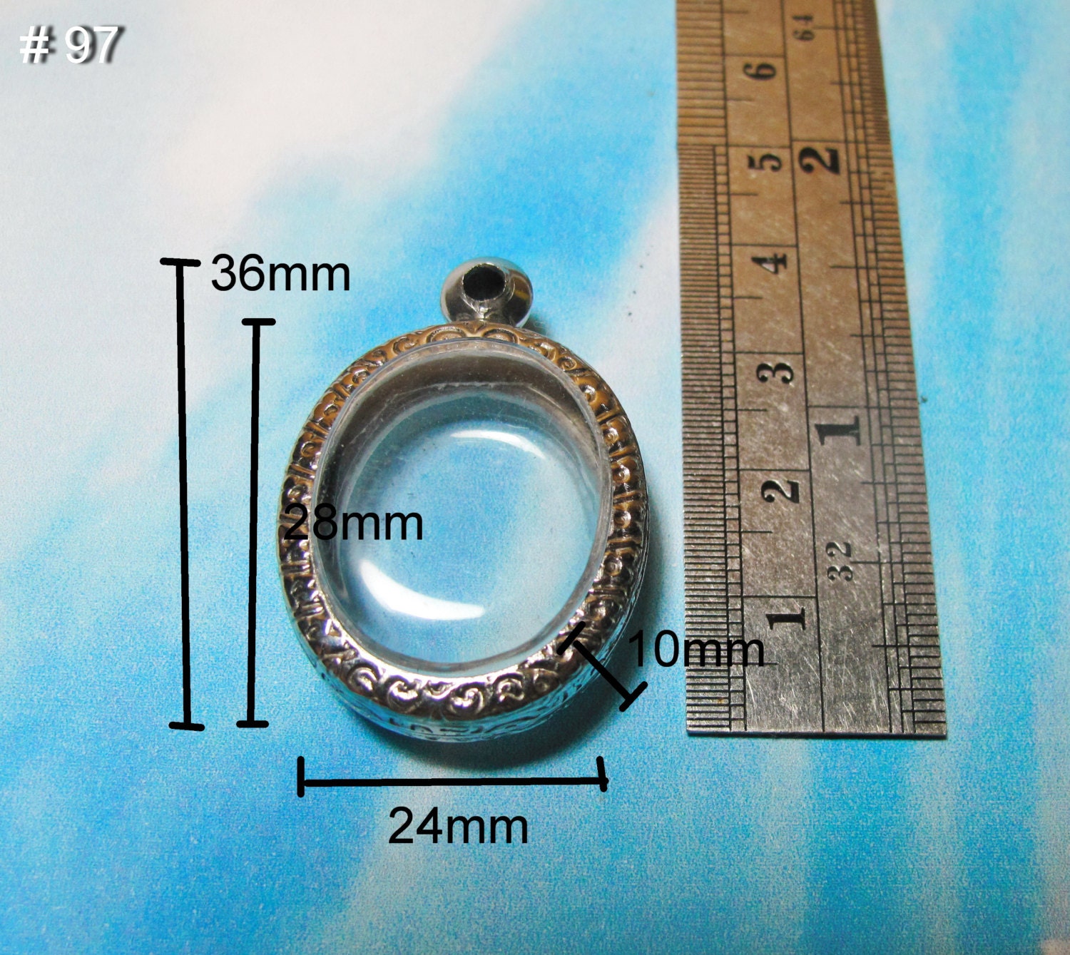 Set No.2 MINI Oval Shape Engrave Pendant Cases,set of 3, Reliquaries ...