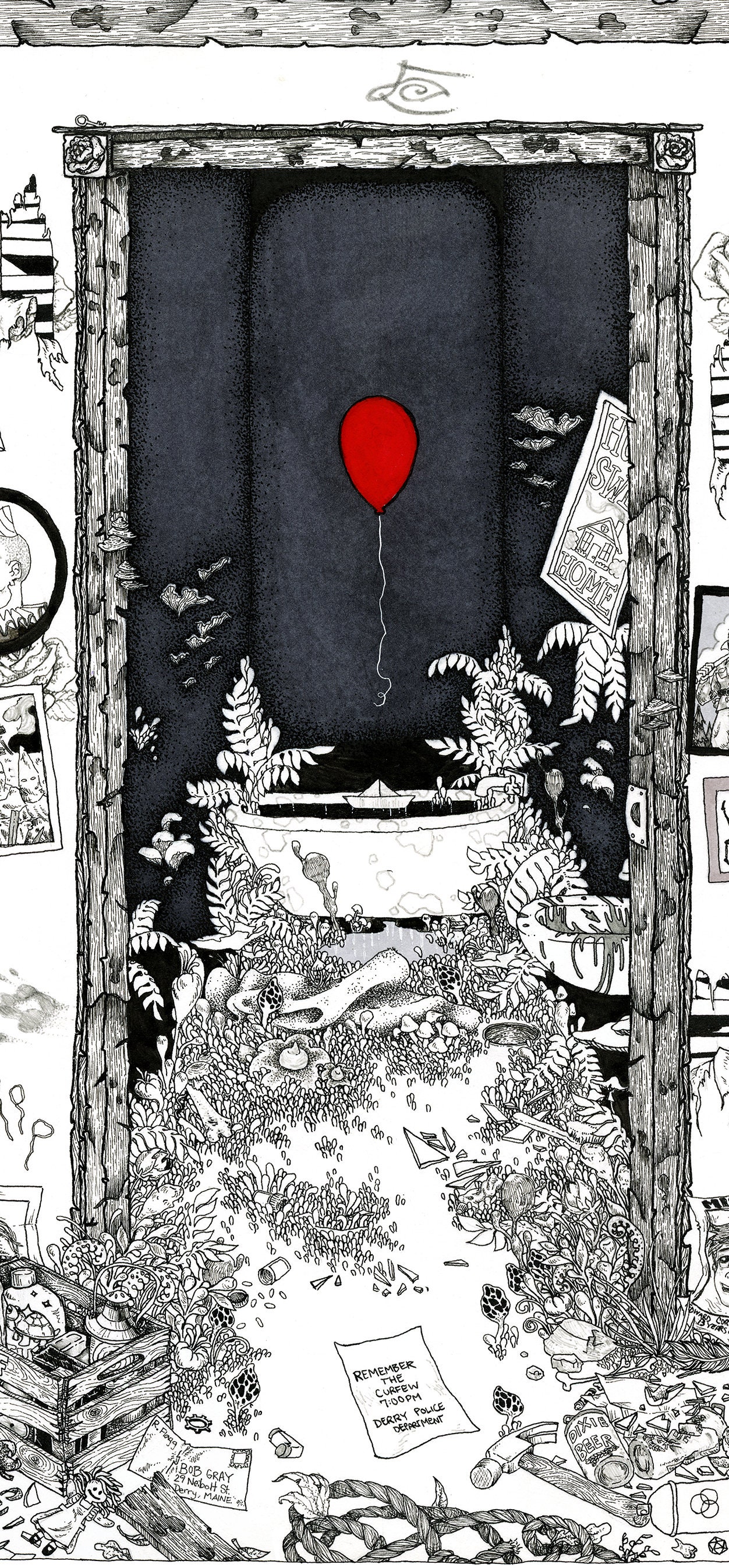 29 Neibolt St. Derry Maine IT Pen and Ink Signed Illustration PRINT ...