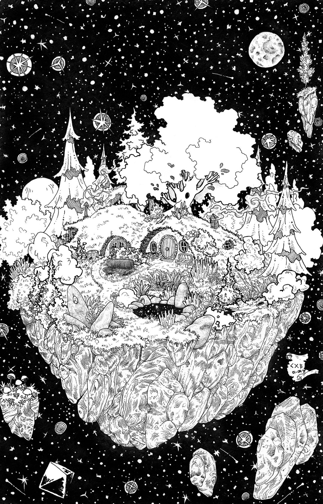 Underhill Signed Pen and Ink Illustration PRINT Various Sizes Available ...