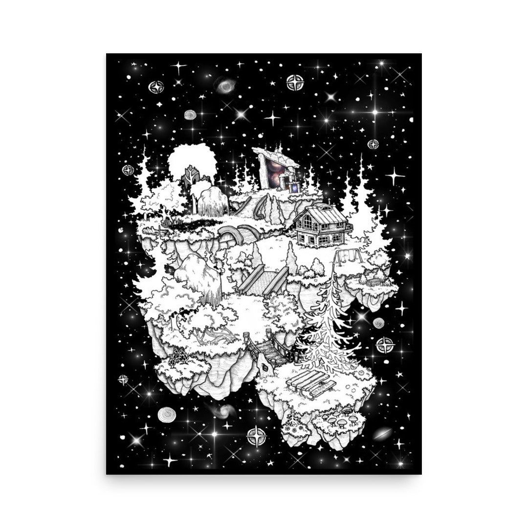 Gatekeeper Sky Island Poster, Various Sizes. Pen Ink Illustration ...