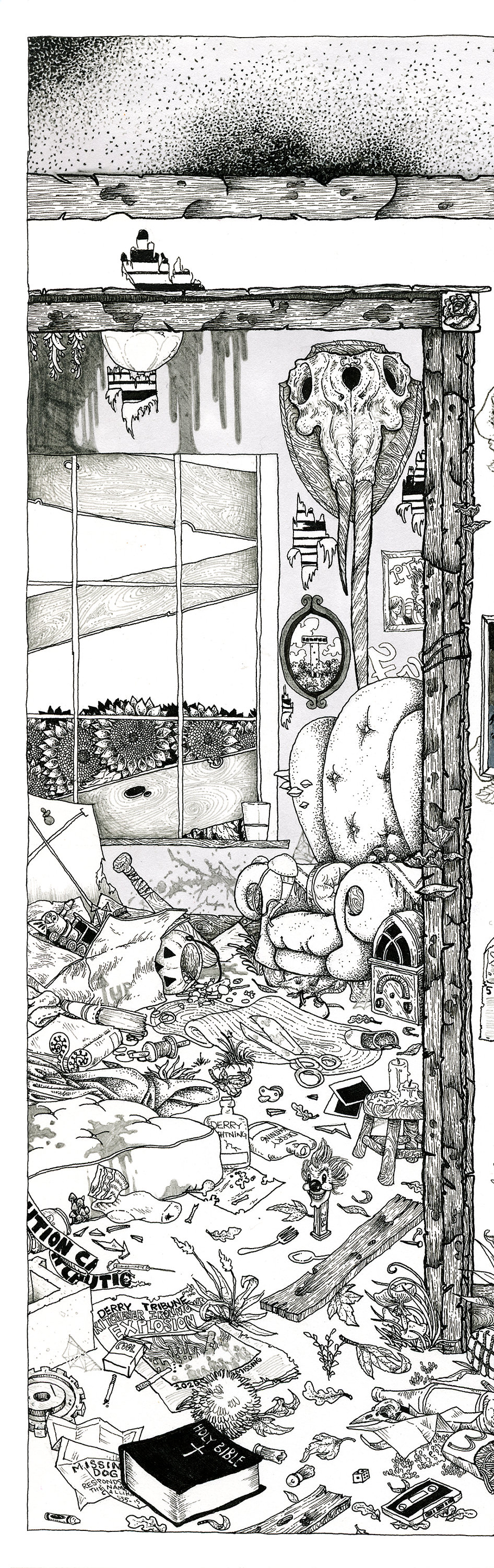 29 Neibolt St. Derry Maine IT Pen and Ink Signed Illustration PRINT ...