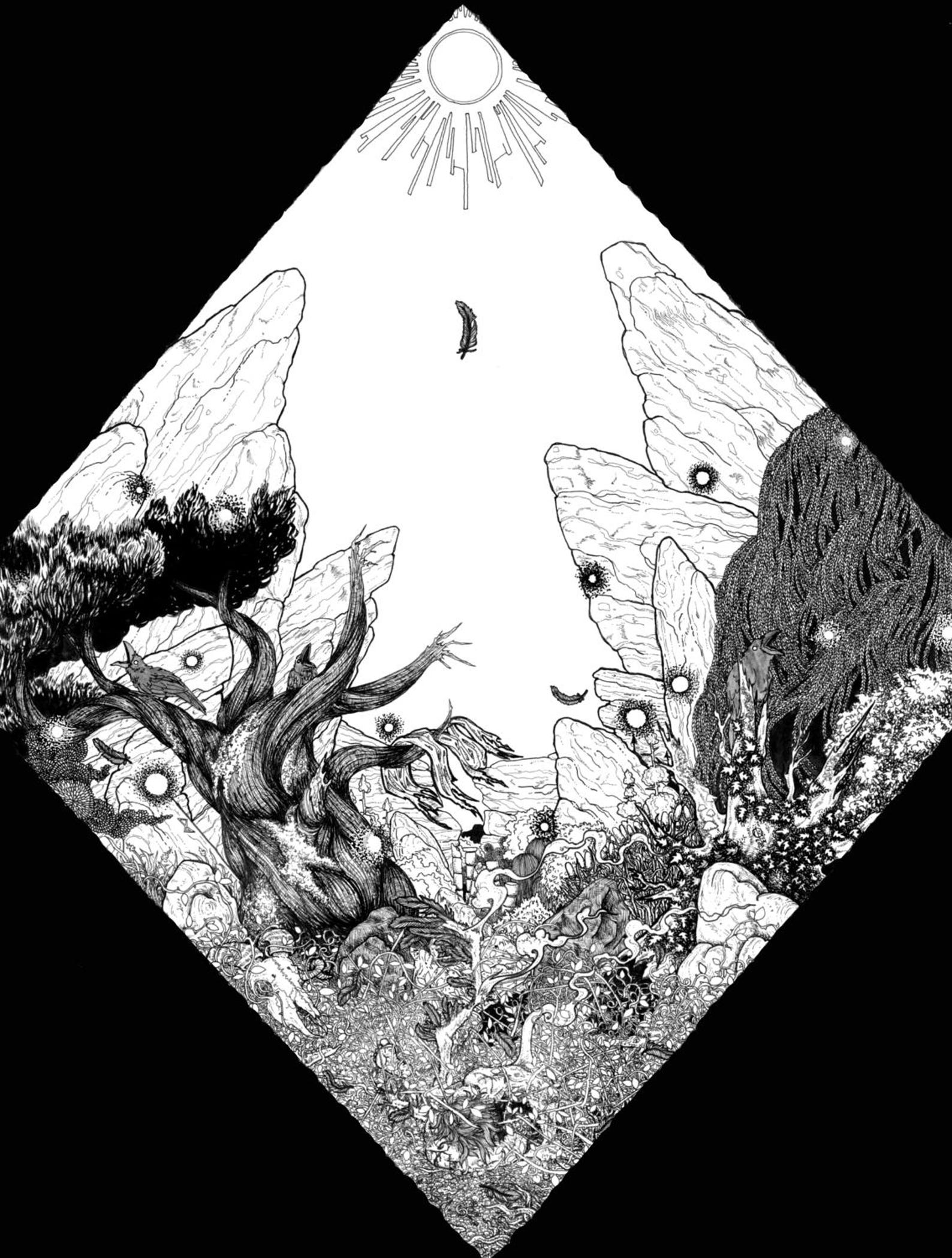 Icarus Pen and Ink Signed Illustration PRINT Black and White Greek Too ...