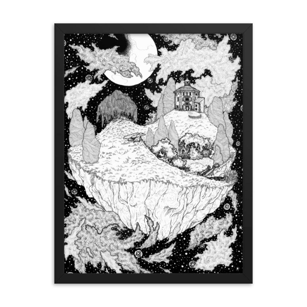 Astral Projection Pen Ink Illustration Framed Poster Print, Various ...