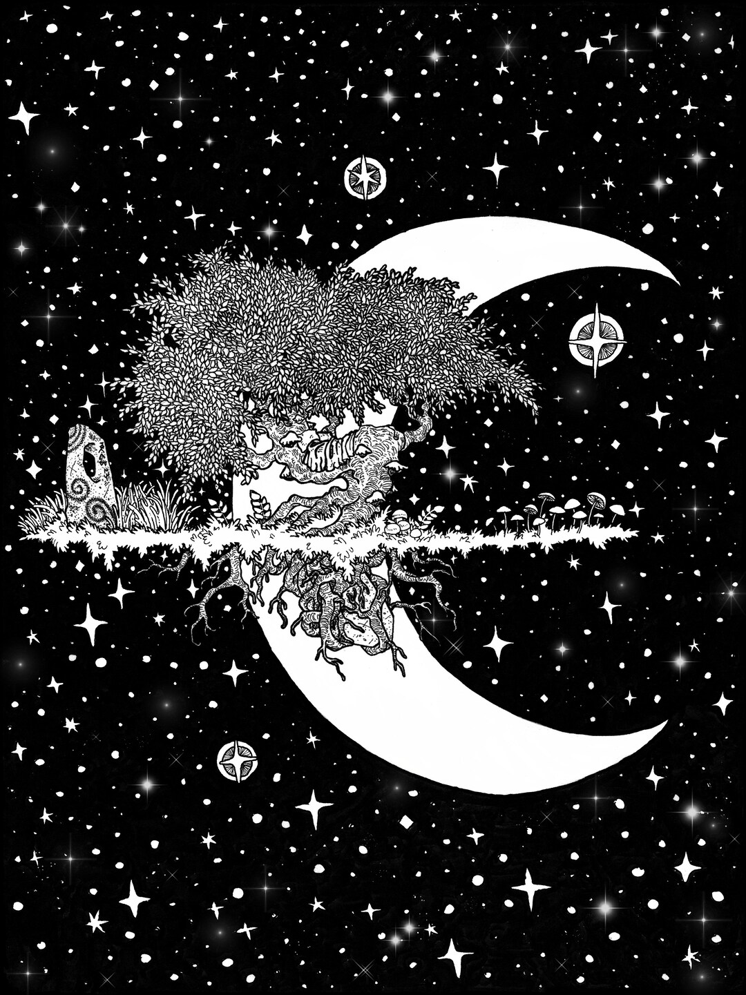 Sweet Dreams Pen Ink SIGNED Illustration Print, Unframed. Sky Island ...