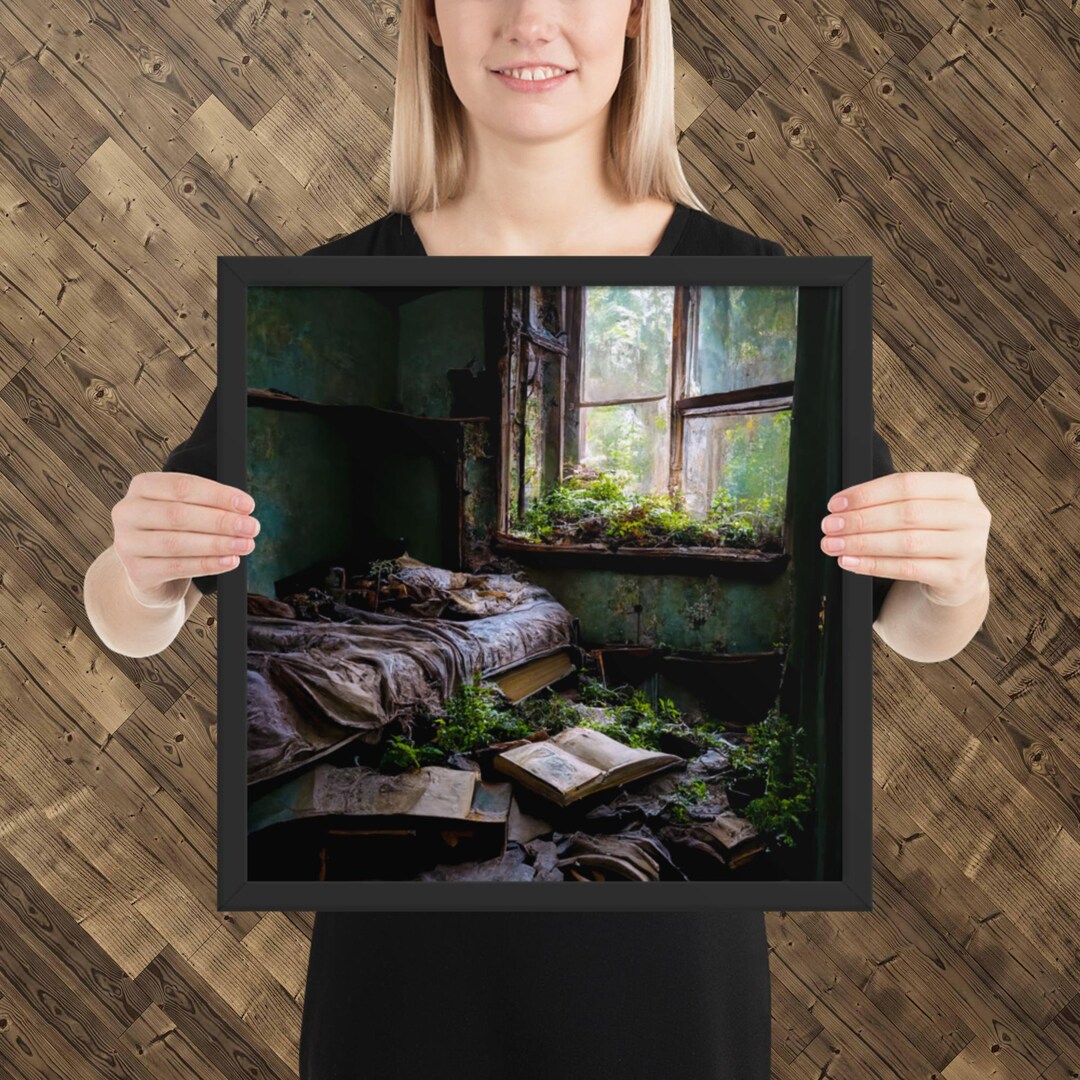 Unfinished Stories Framed Poster Abandoned Overgrown Bedroom House Post ...