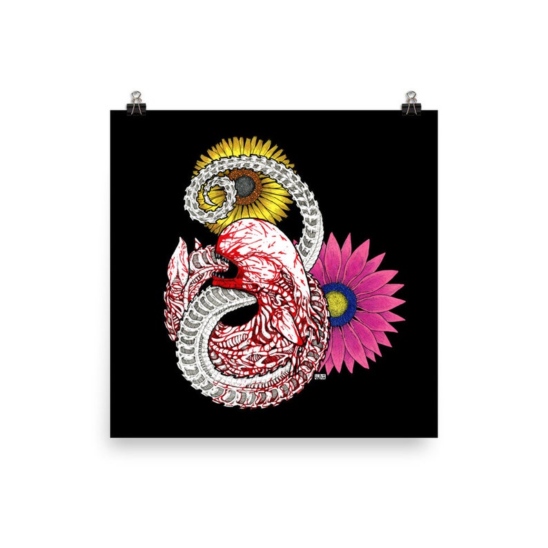 Xenomorph Chest Burster Illustration Poster PRINT. PRINTFUL | Etsy