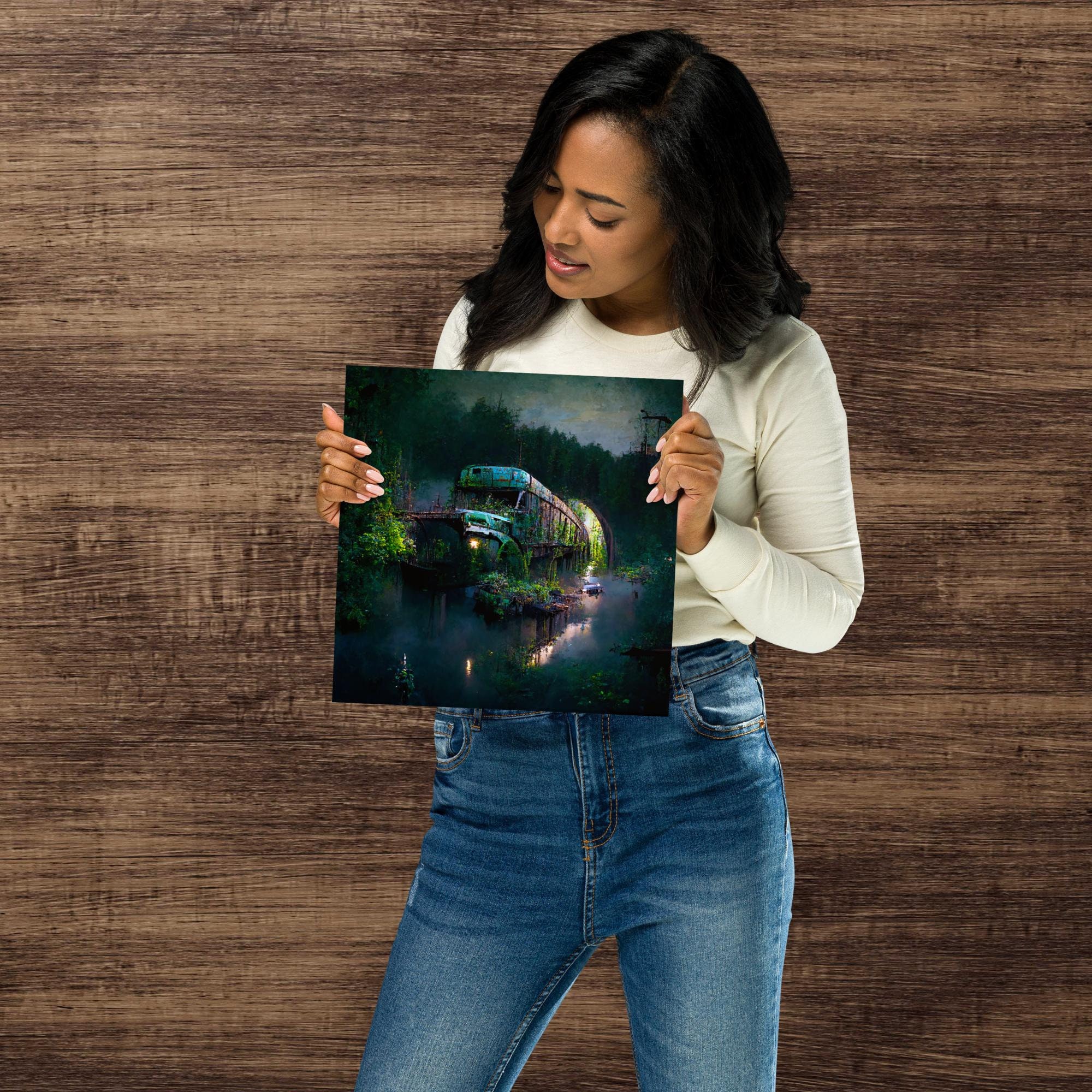 Bus Stop Poster Abandoned Overgrown Forest Landscape Fantasy - Etsy