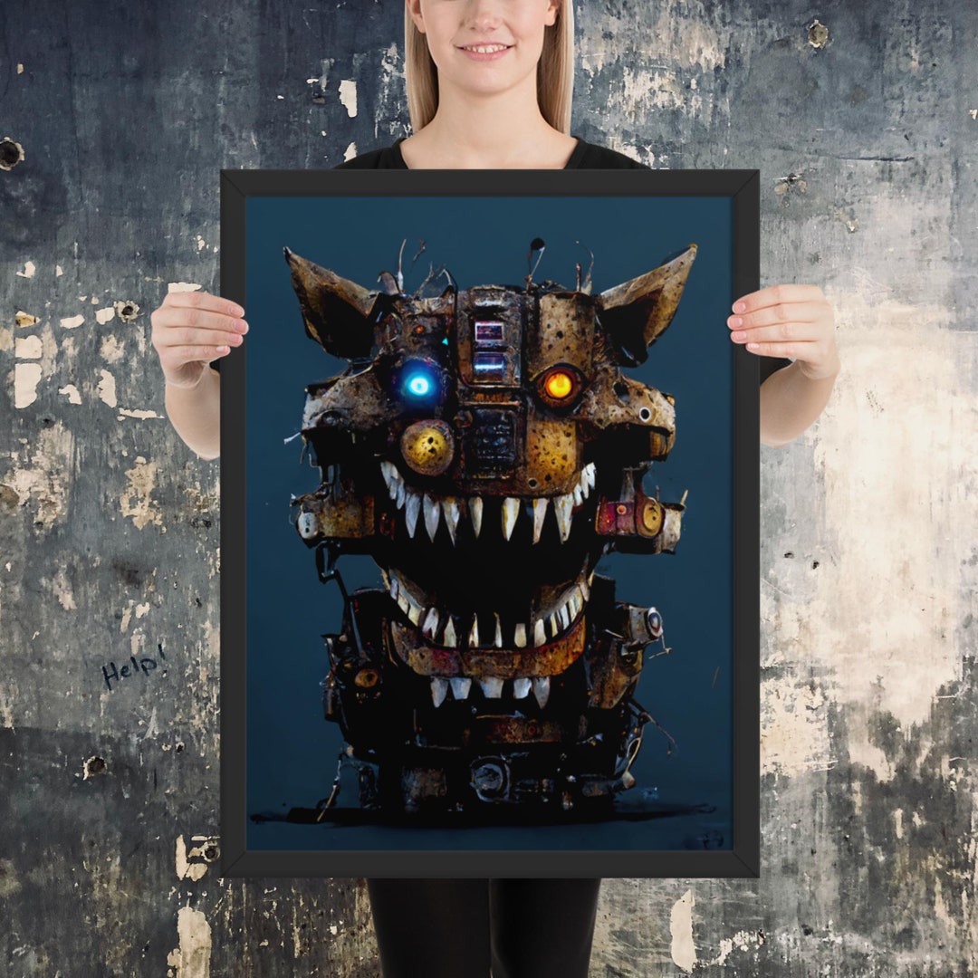 FNAF Roxy Wolf FRAMED Poster, Abandoned Animatronics Robot Machines ...