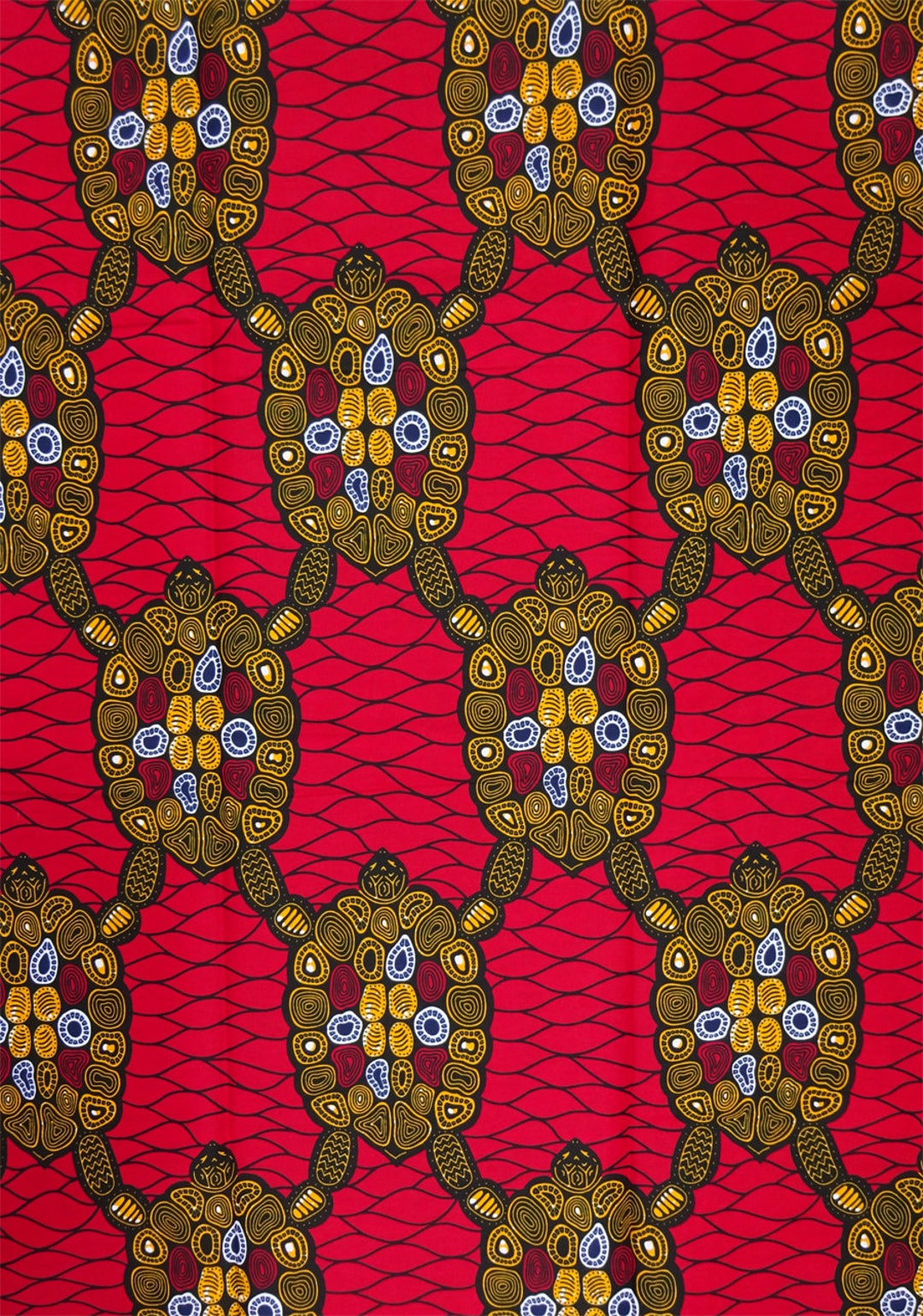 Red African Fabric, Turtle African Fabric, African Fabric by the Yard ...