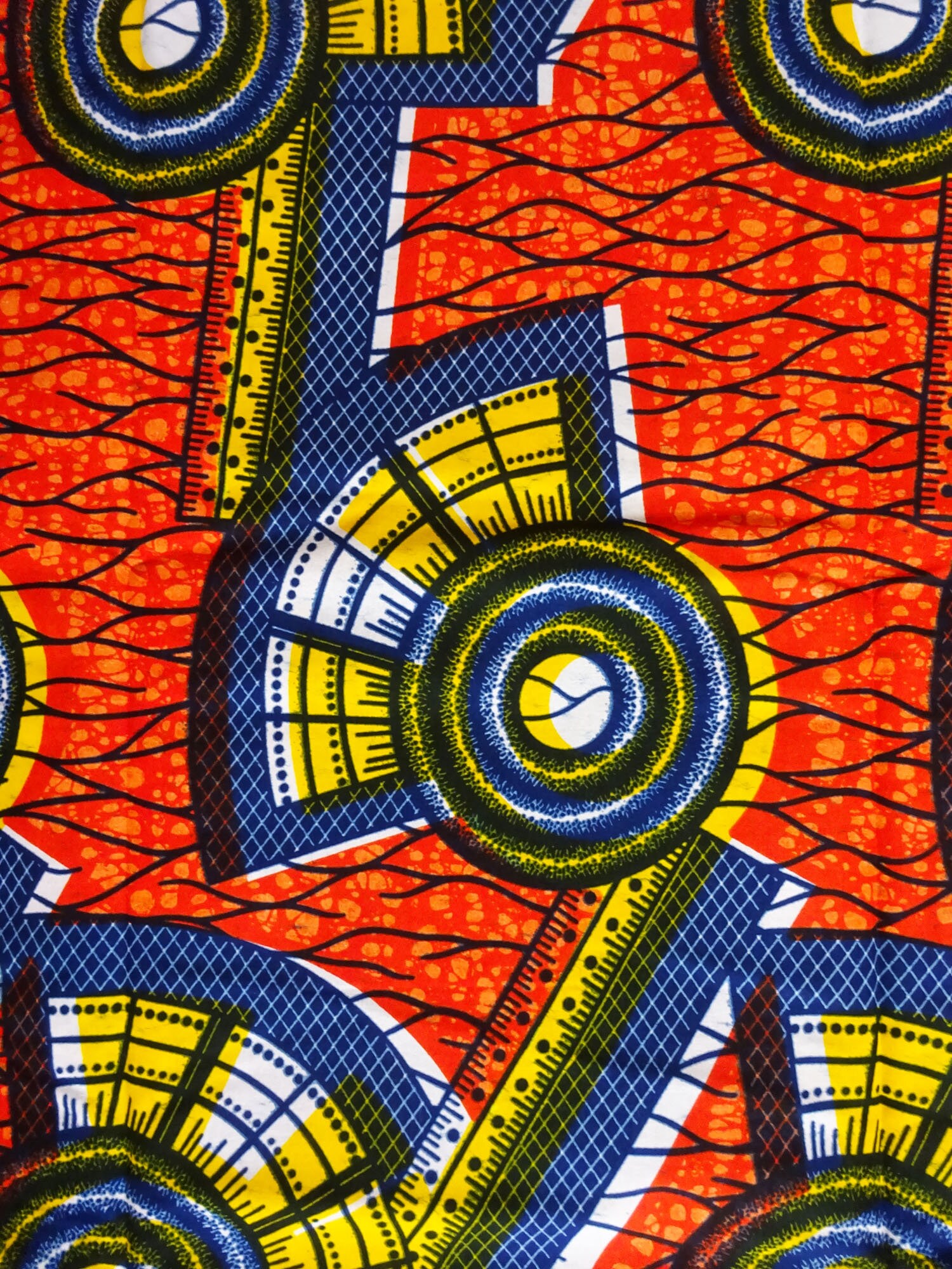 African fabric cotton orange African wax print fabric by the | Etsy