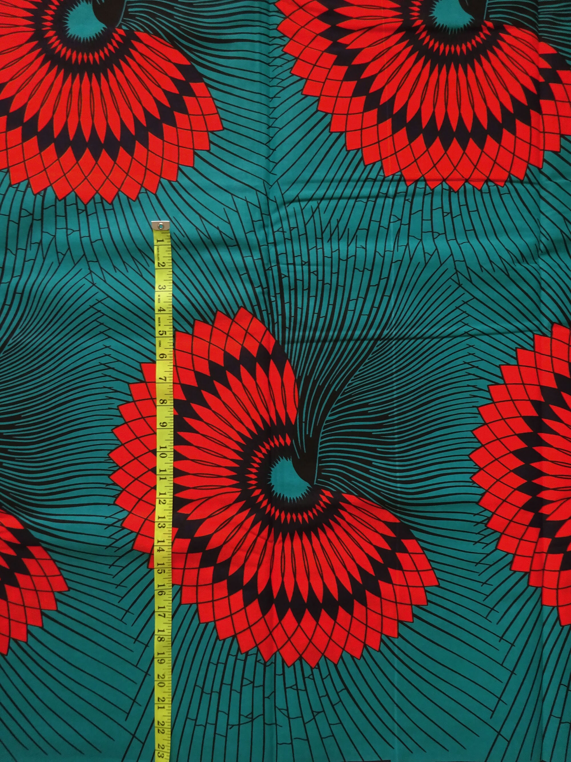 African Fabric by the Yard Ankara Fabric Orange Turquoise | Etsy
