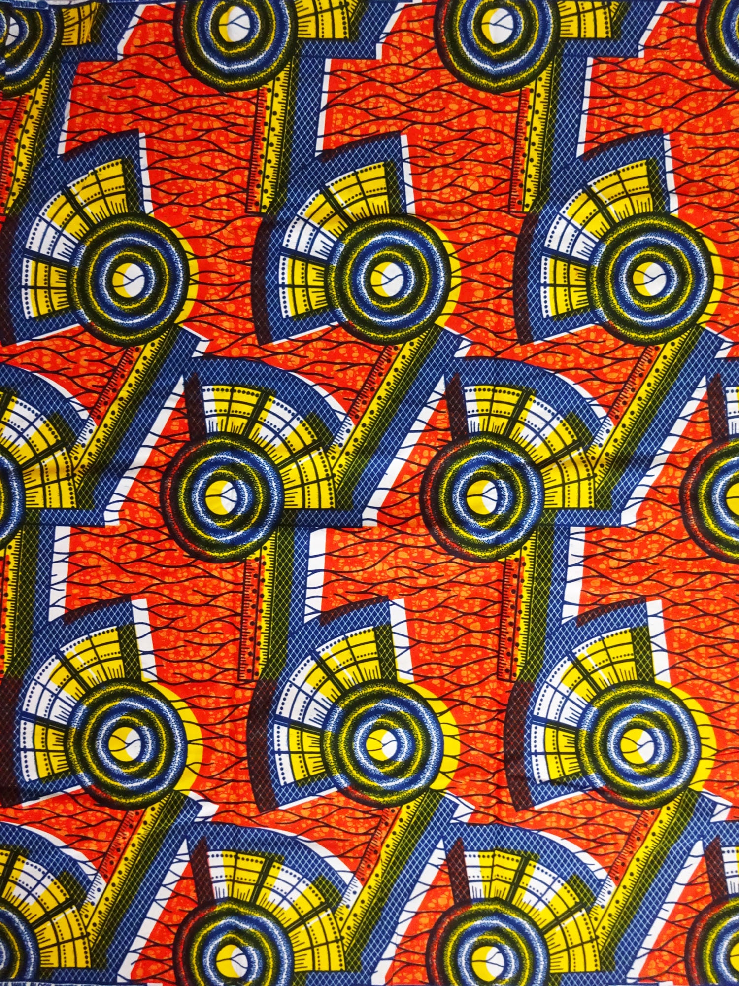 African fabric cotton orange African wax print fabric by the | Etsy