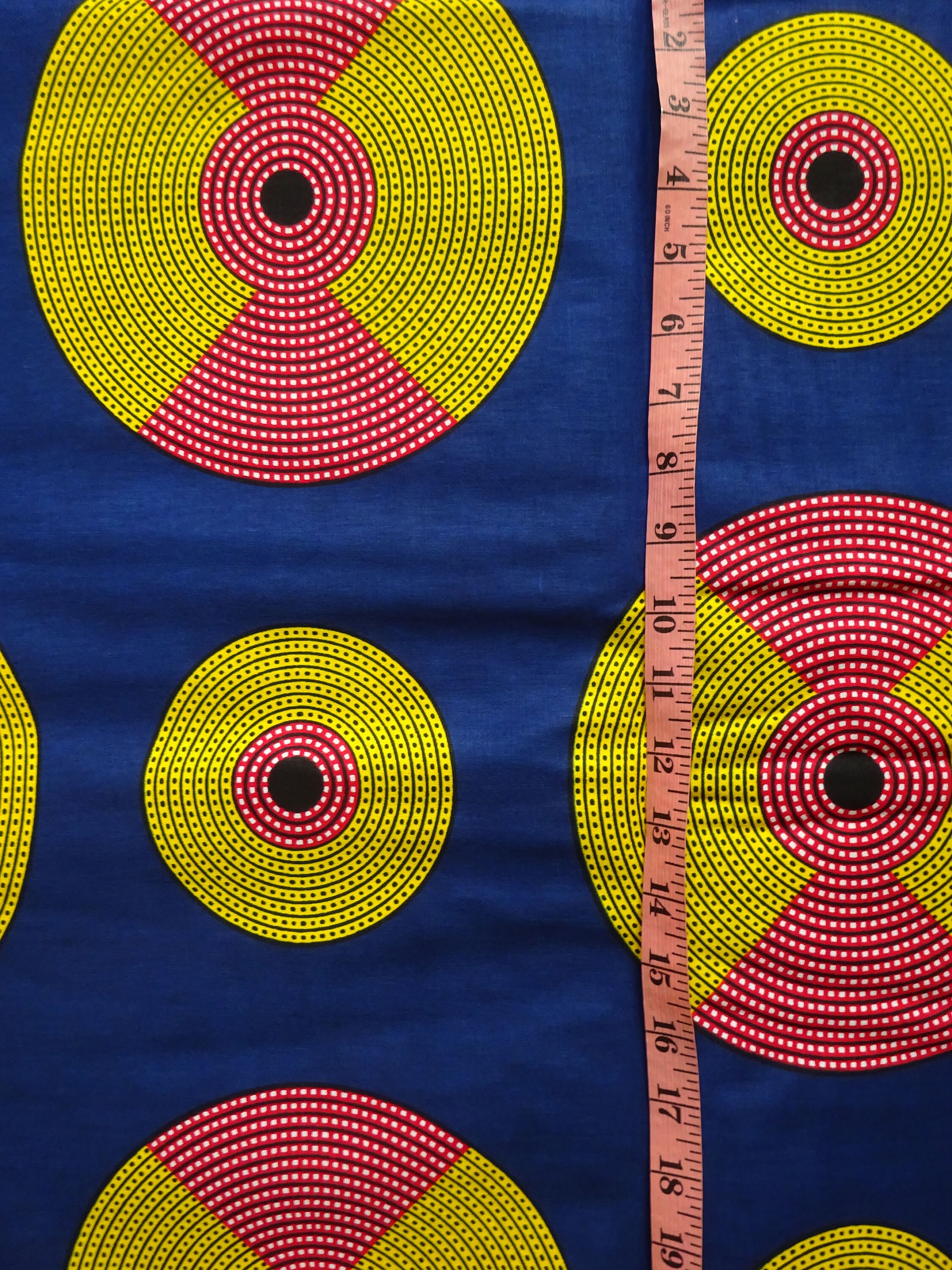 Blue yellow red African fabric per yards for African Print | Etsy