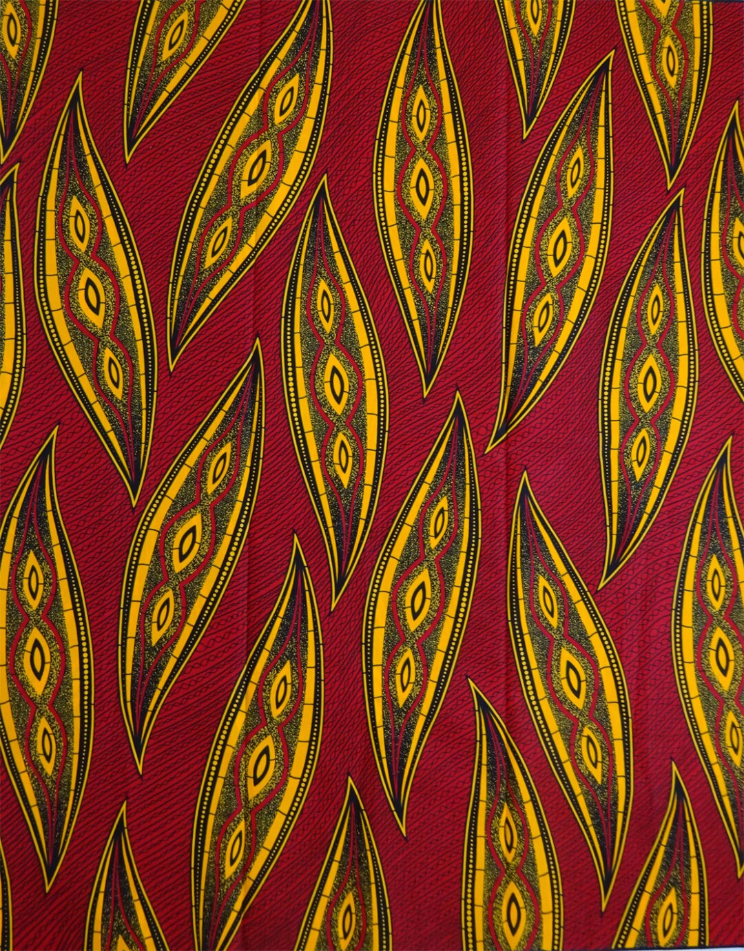 African Print Fabric Sold by Yard Red Yellow Abstract African Pattern ...