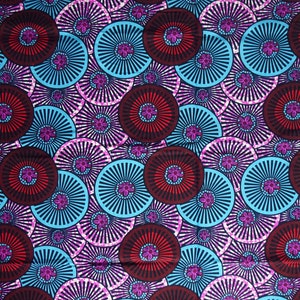 Blue Purple African Fabric per Yards, Cotton Fabric by the Yard ...