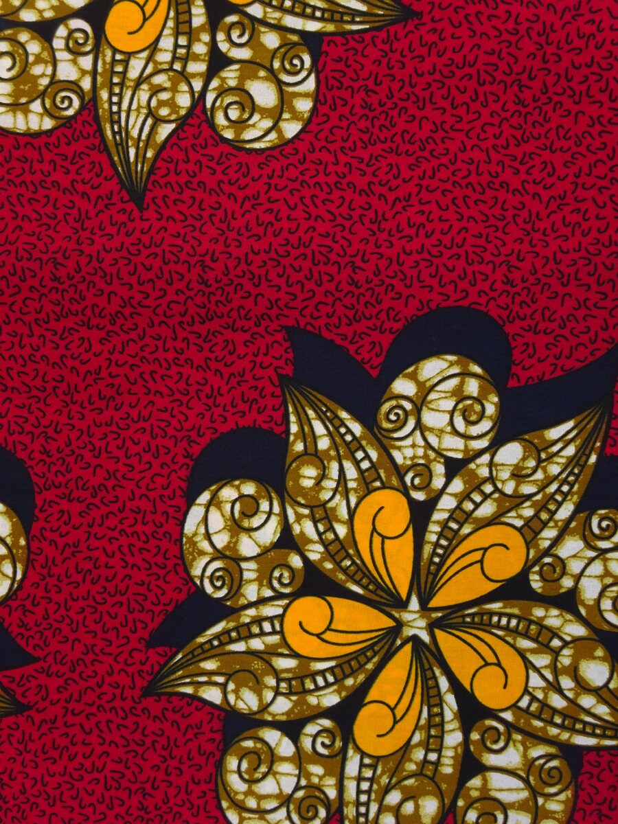 African print fabric by the yard Ankara fabric by the yard red | Etsy