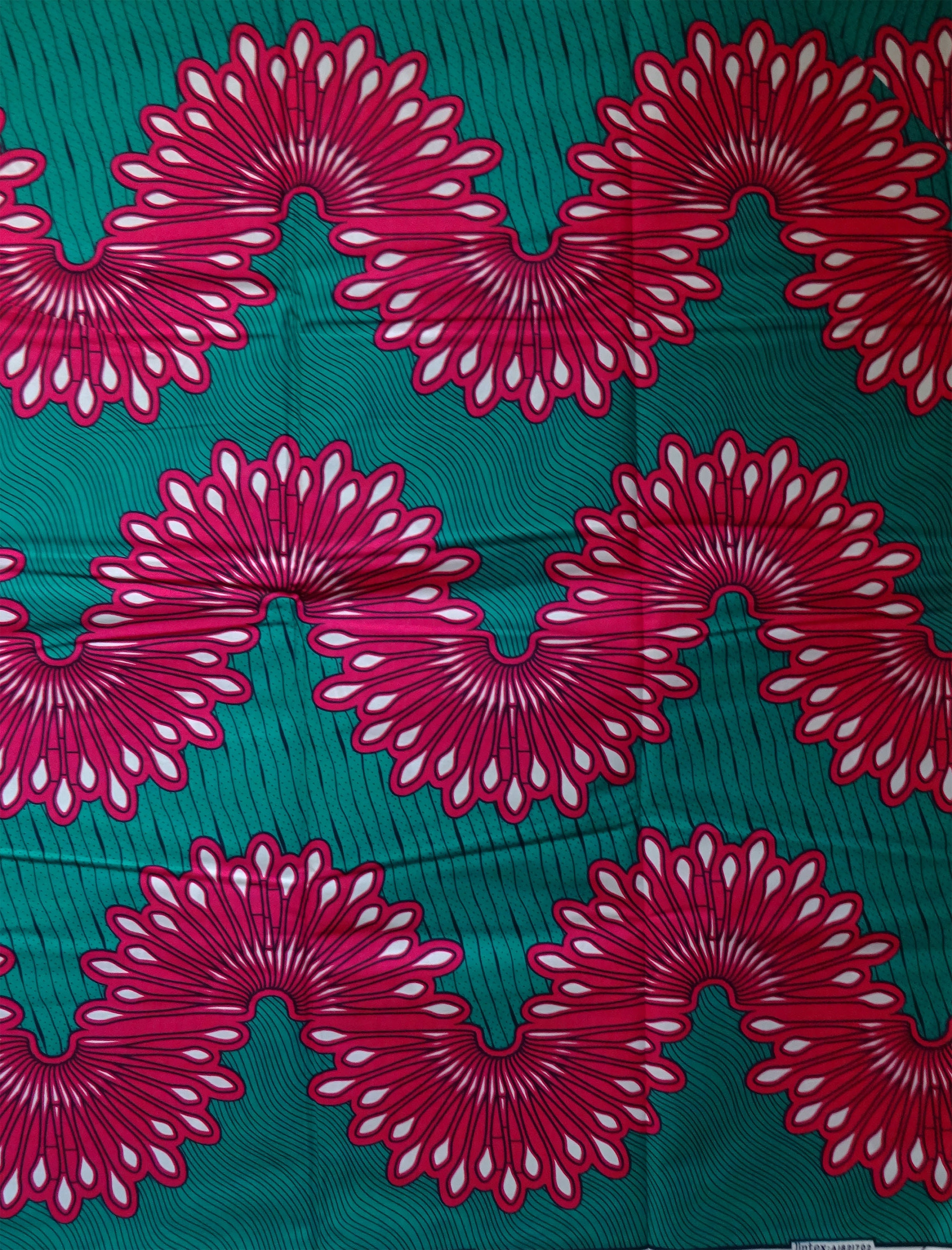 Teal Green and Pink African Print Fabric for African Dress | Etsy
