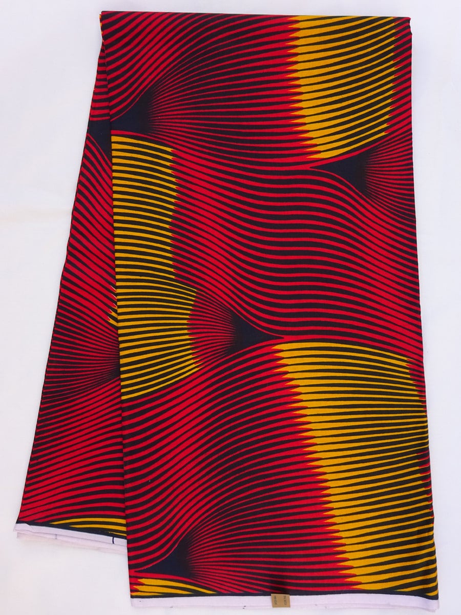 Red Yellow African Fabric by the Yard Ankara Fabric by the Yard African ...