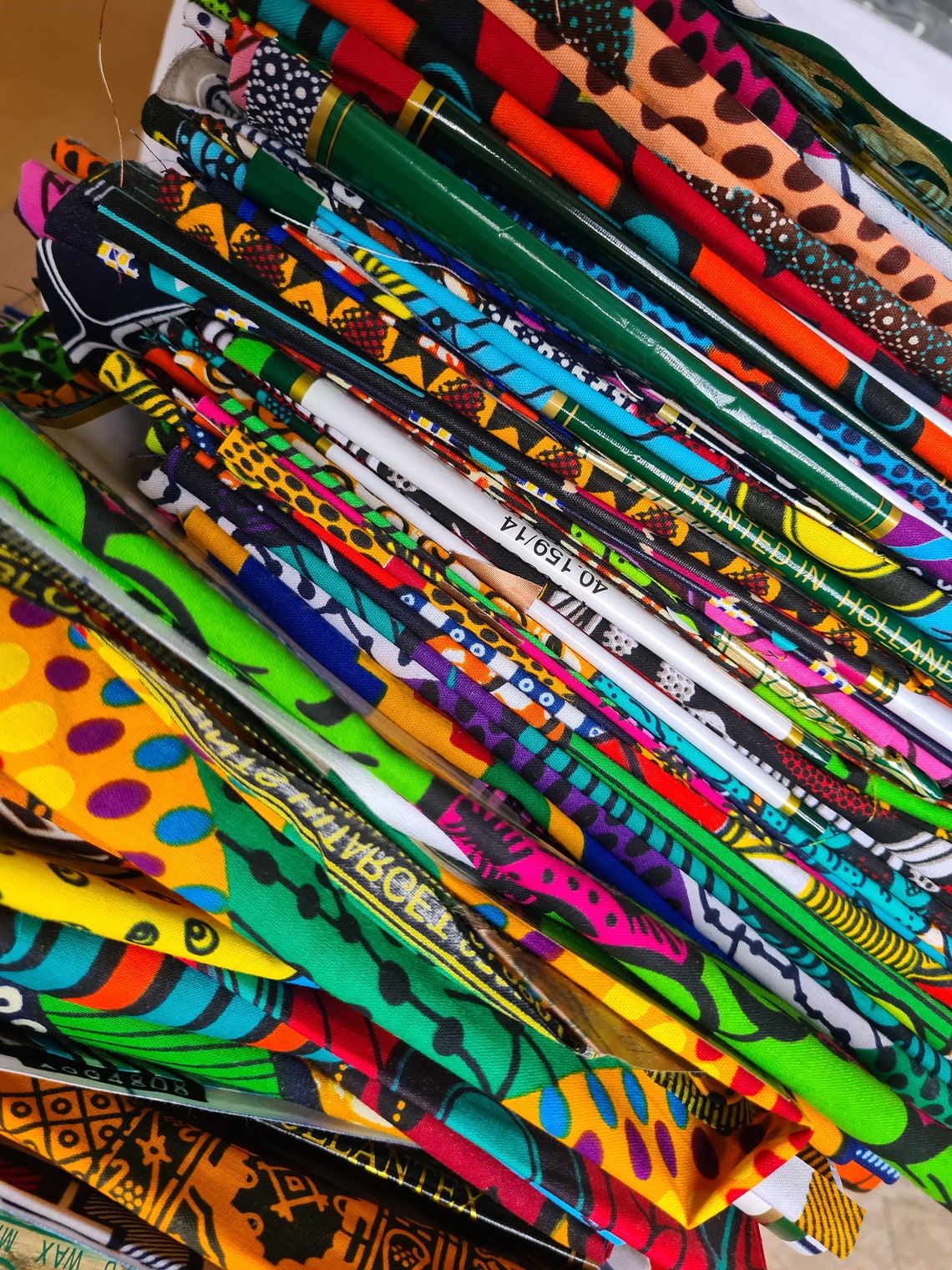 African Fabric Craft Set of Different 8"x22, African Wax Print Fabric ...