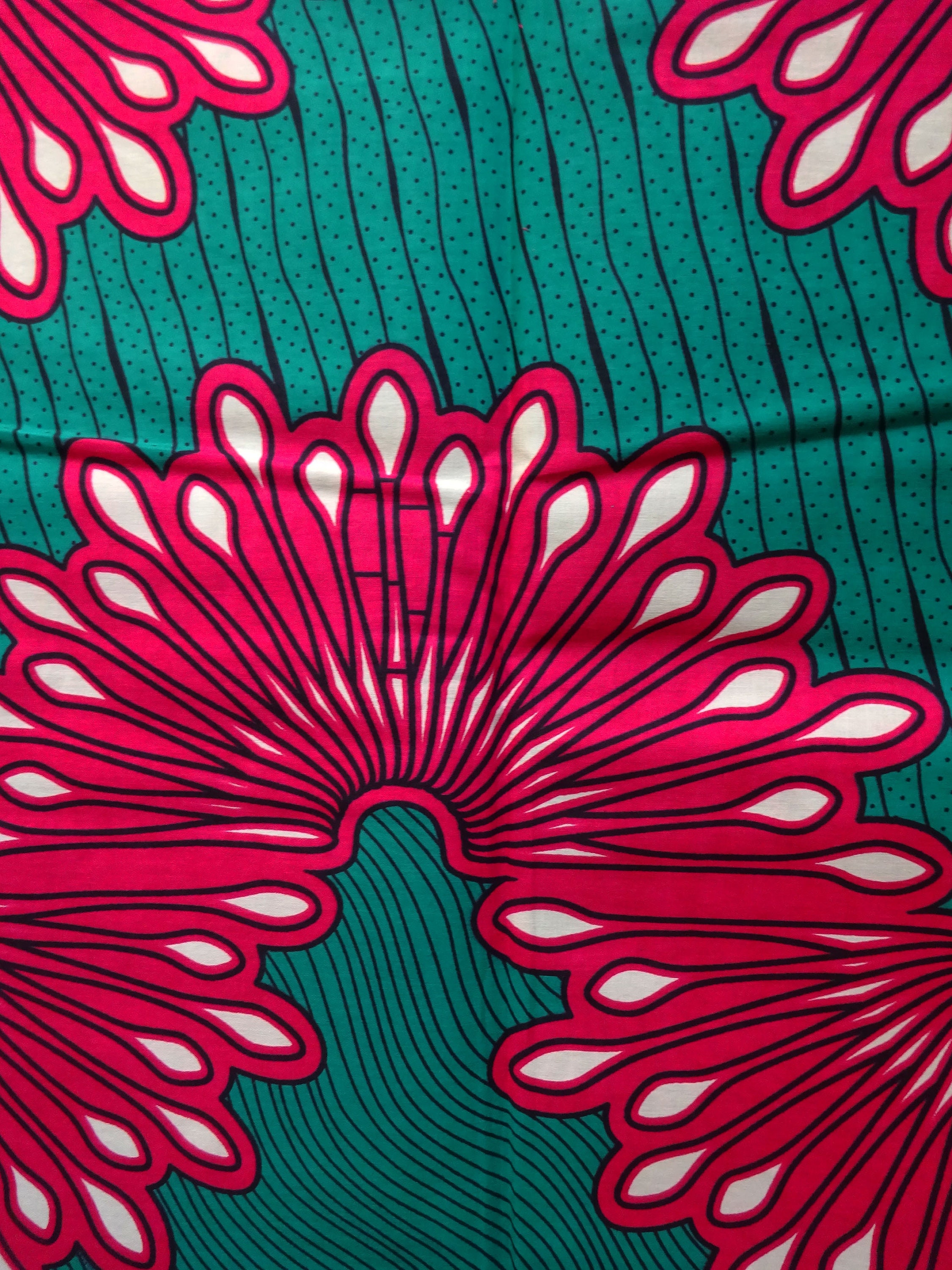 Teal Green and Pink African Print Fabric for African Dress - Etsy