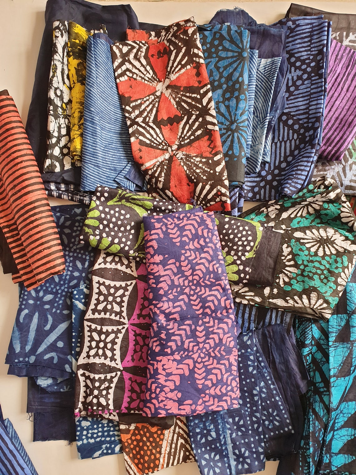 Scraps of Authentic African Fabric Indigo Scraps of Hand Dyed - Etsy