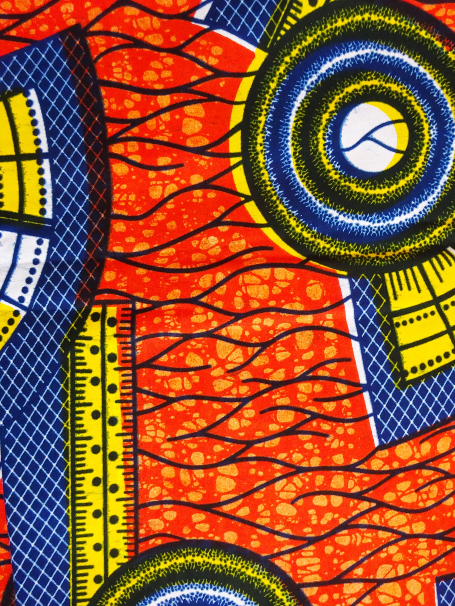 African fabric cotton orange African wax print fabric by the | Etsy