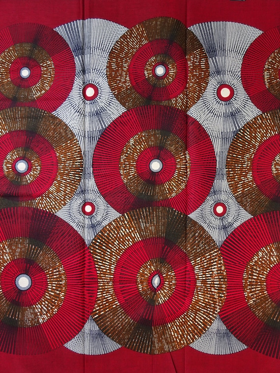 Red African Fabric African Textile By The Yard From African Etsy