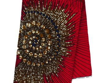 Red African Fabric African Textile by the Yard From African Fabric Shop ...