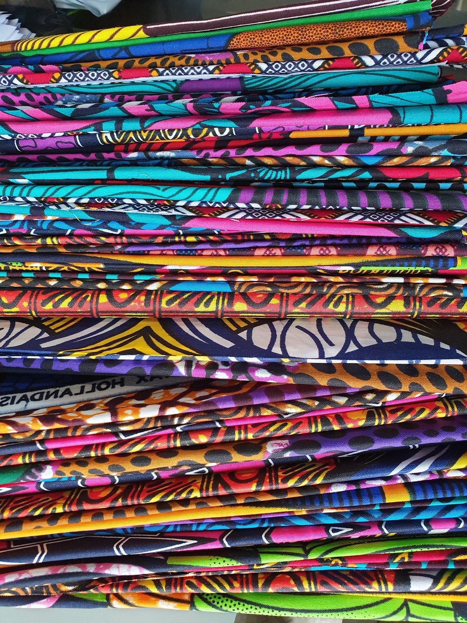 African Fabric Craft Set of Different 8"x22, African Wax Print Fabric ...