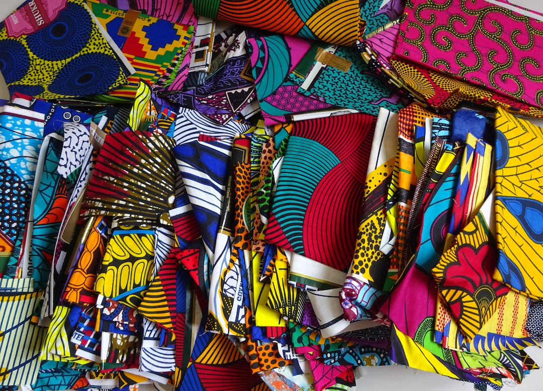 African Fabric Scrap Sold by Pound, African Print Scraps, Ankara Scraps ...