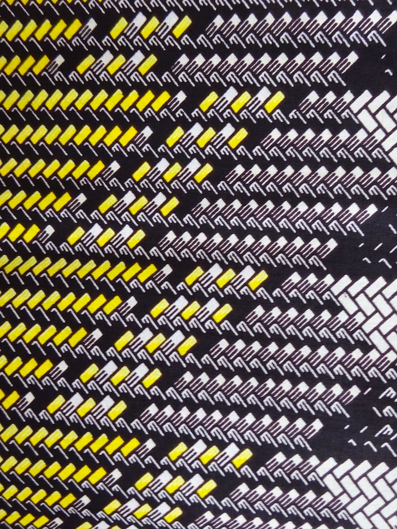 African fabric yellow geometric print cotton fabric African | Etsy
