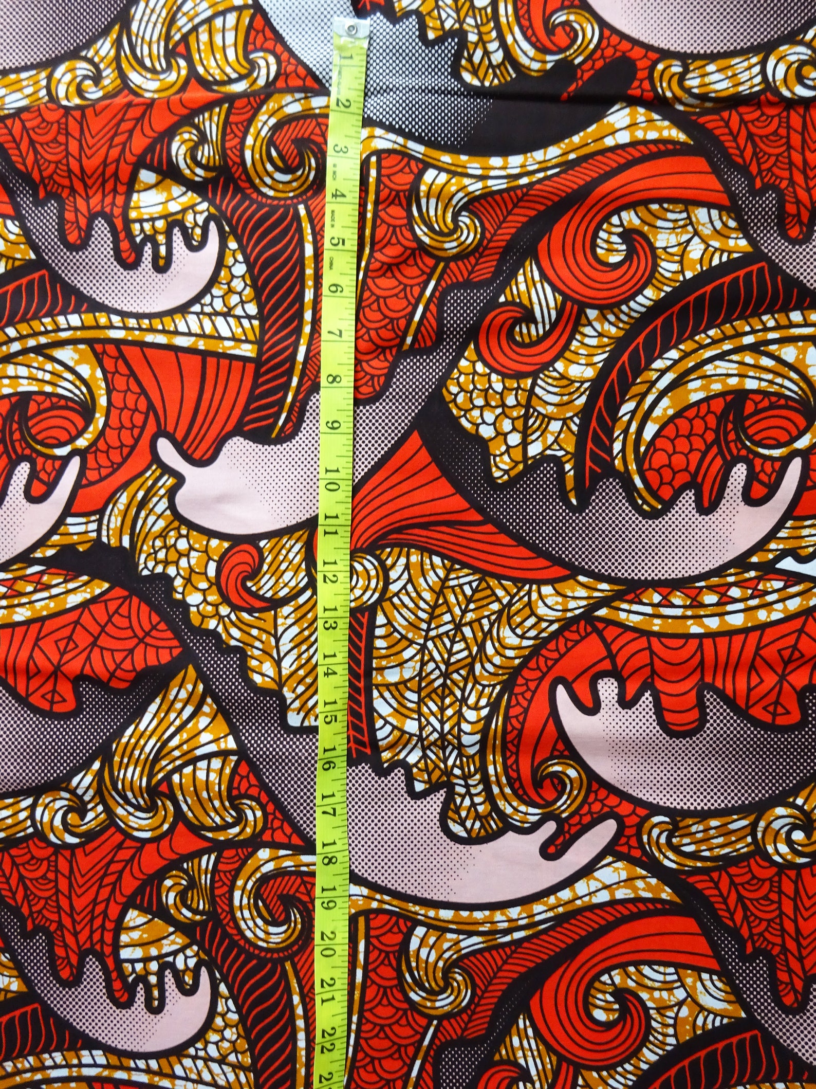 African Fabric by the Yards Wave Print Fabric Red African - Etsy