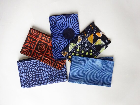 African Batik Fabrics Craft Set Fat Quarter Bundle Hand - Etsy