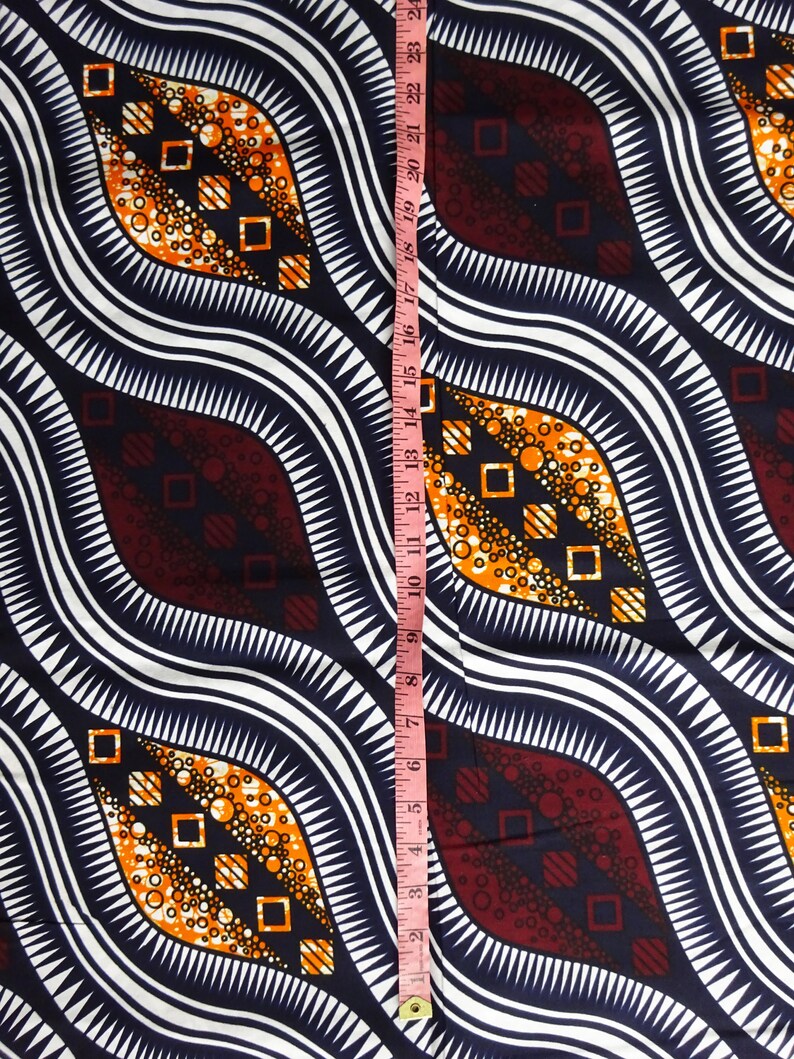 Wave Fabric Cotton African Fabric, Geometric Print Fabric by the Yard ...