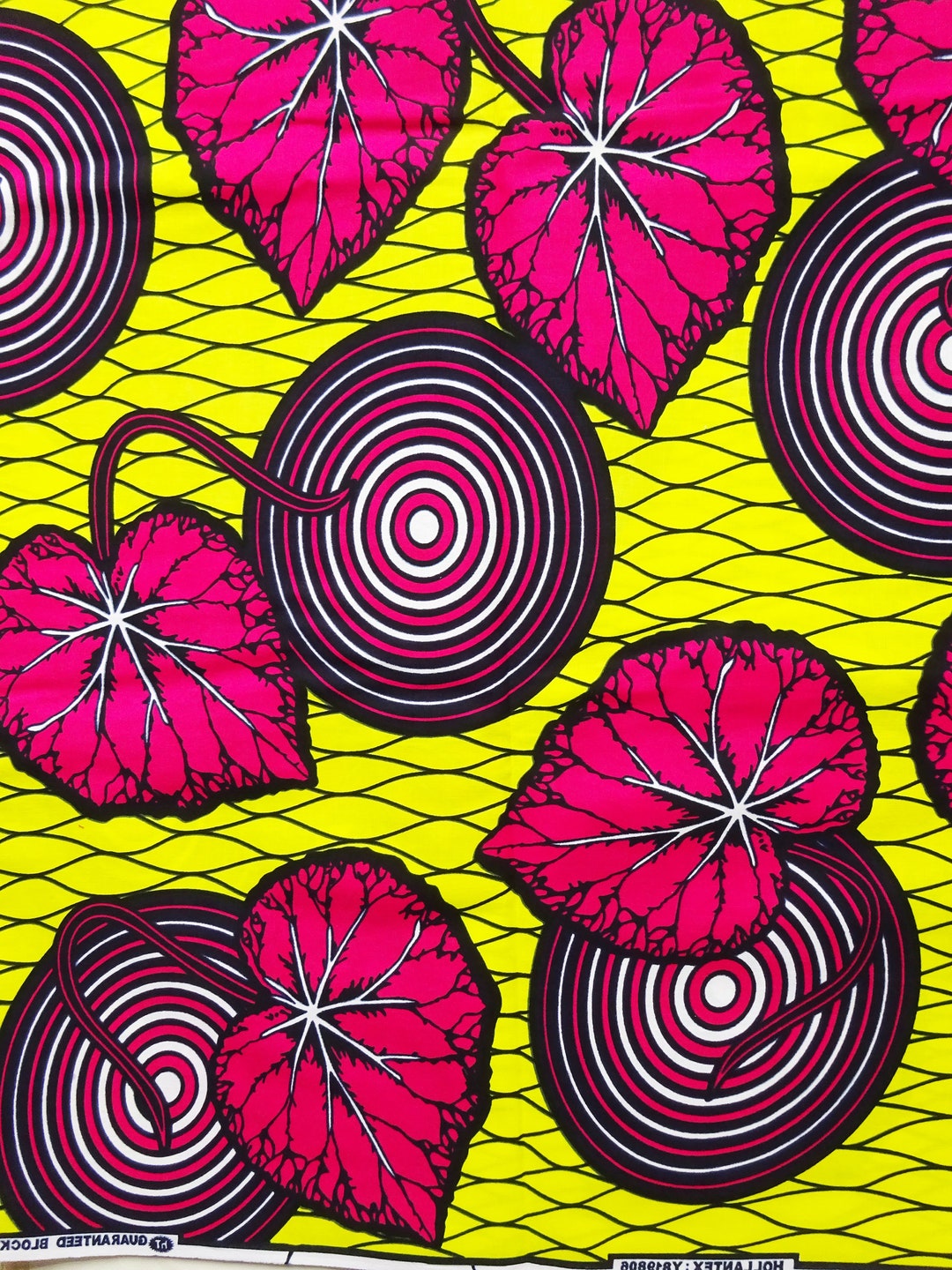 African Material Yellow Pink Cotton African Fabric by the Yards Ankara ...