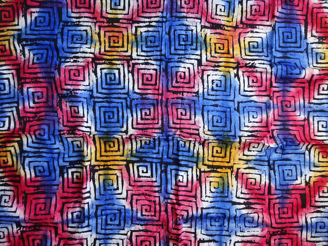African Batik fabric tie dye cotton fabric Adire fabric from | Etsy