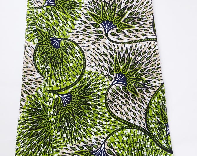 Abstract Floral African Wax Print Cotton Fabric by the Yards, Ankara ...