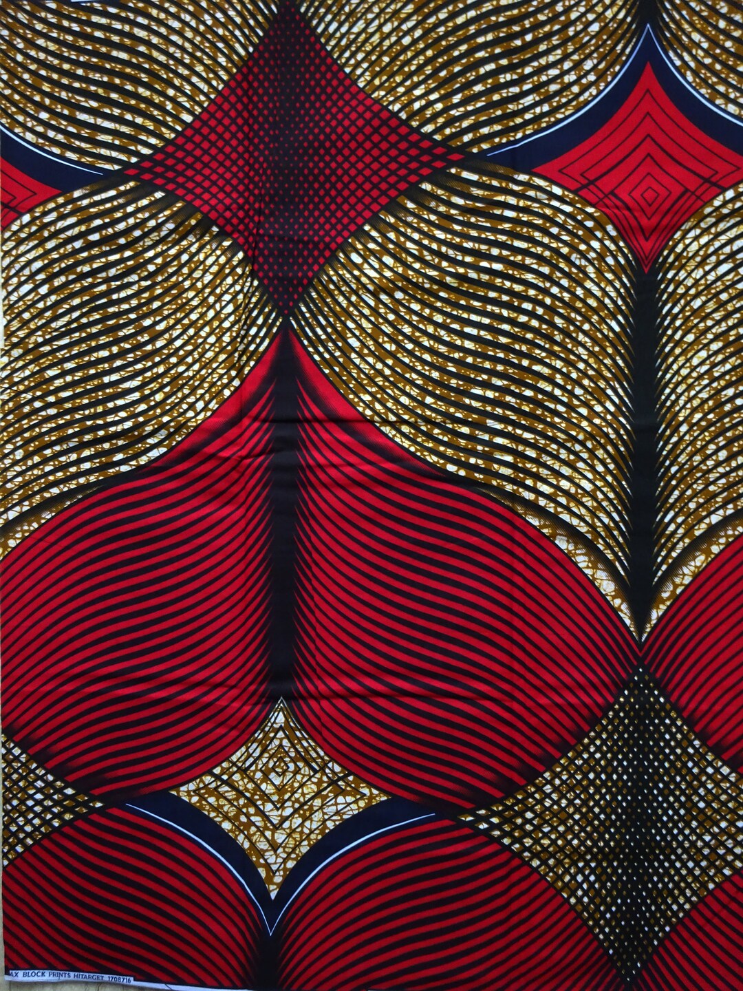 Red Brown African Fabric per Yards for African Print Dress Cloth Ankara ...
