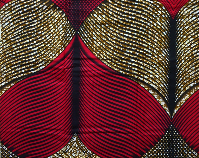 Red Brown African Fabric per Yards for African Print Dress Cloth Ankara ...
