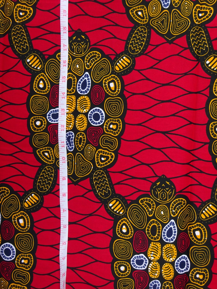 Red African fabric turtle African fabric African fabric by | Etsy