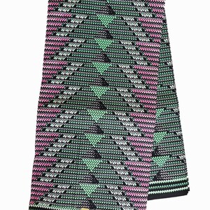 Pink Green African Fabric, Geometric Print Cotton Fabric, African Wax ...