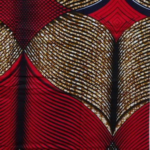 Red Brown African Fabric per Yards for African Print Dress Cloth Ankara ...
